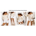 BTFBM Off The Shoulder Sweater for Women Winter Fall Fashion V Neck ...