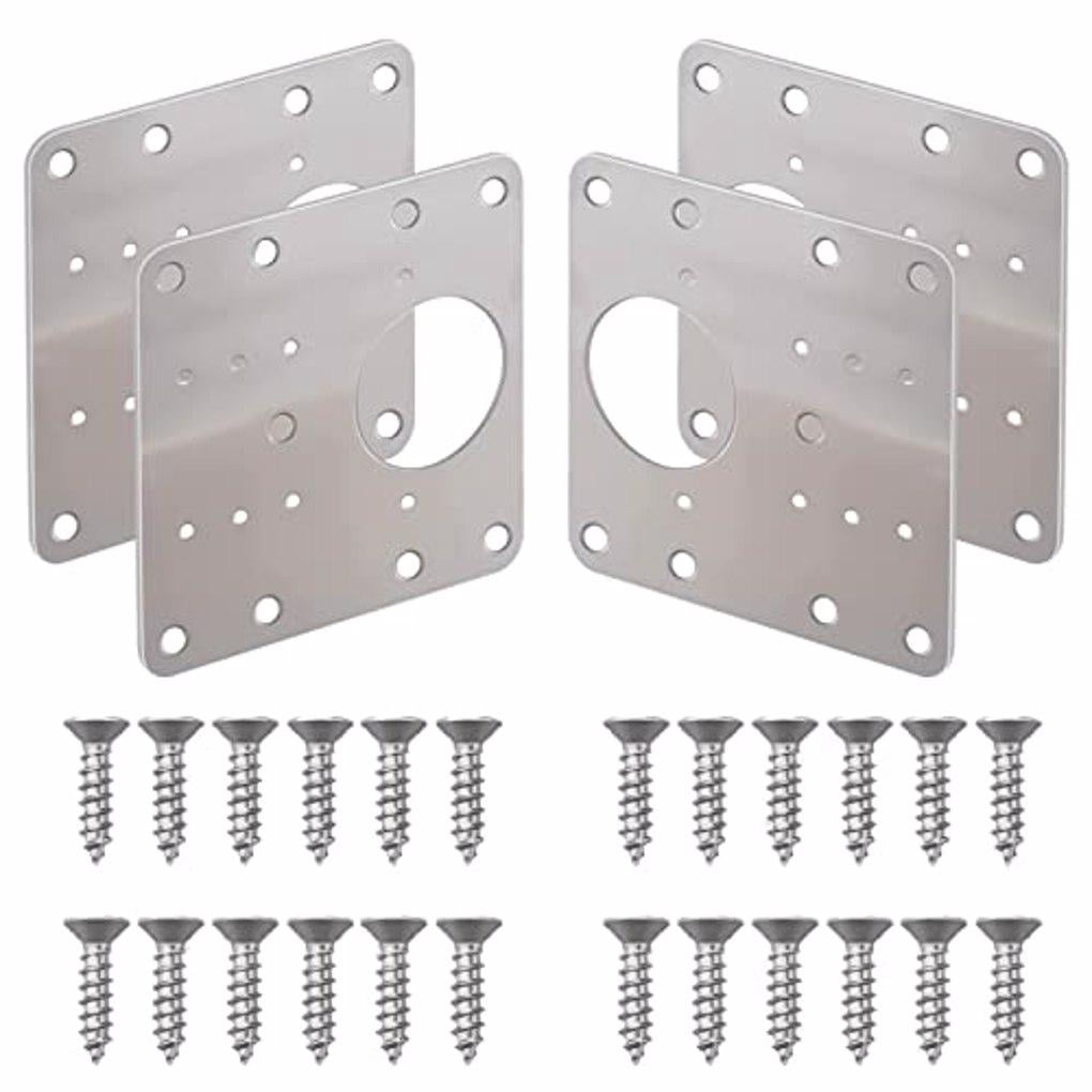 relayinert 4 Pieces Cabinet Hinge Repair Mounting Plate Drawer Window ...