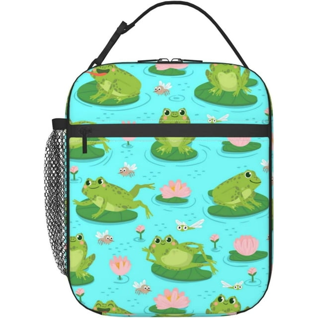 Sdmnsg-T Lunch Bag For Women/Men Insulated,Frogrepeating Cute Frogs And ...