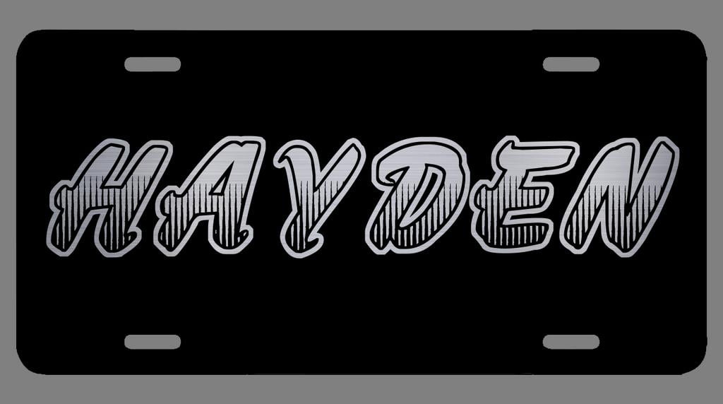 Hayden Name Etched Style License Plate Tag Vanity Novelty Metal ...