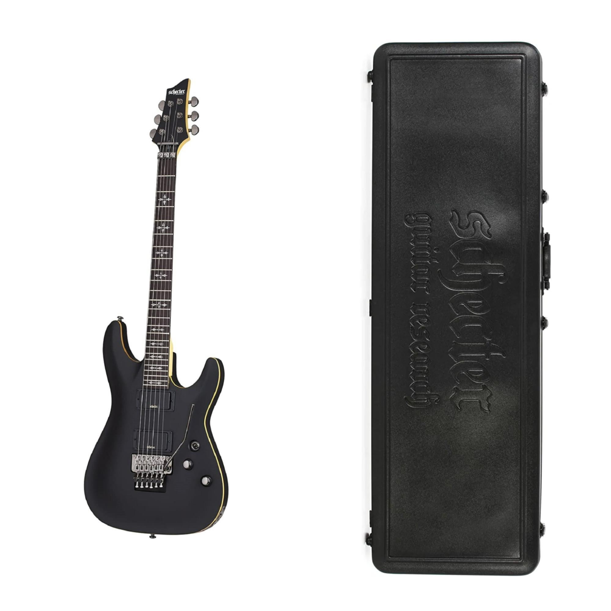 Schecter Demon-6 FR Electric Guitar in Aged Black Satin with Schecter ...