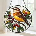 Bird Robin Stained Glass Style Window Suncatcher Hanging Decor, Nature ...