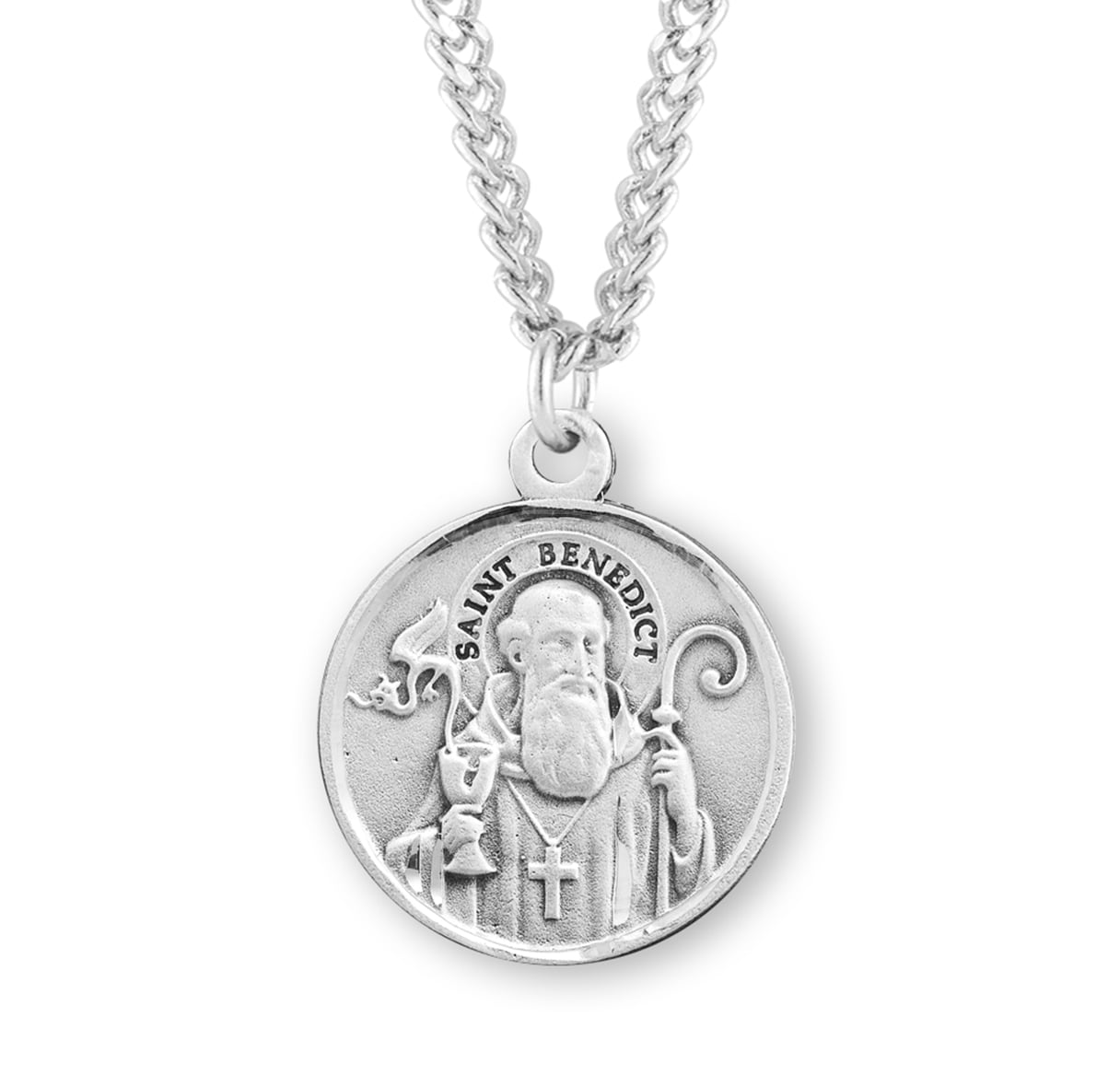 St. Benedict Sterling Silver Medal Necklace - Walmart.com