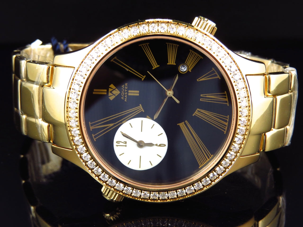 Gold 2 Timezone Diamond Watch W#141 (2.45 Ct) - Walmart.com