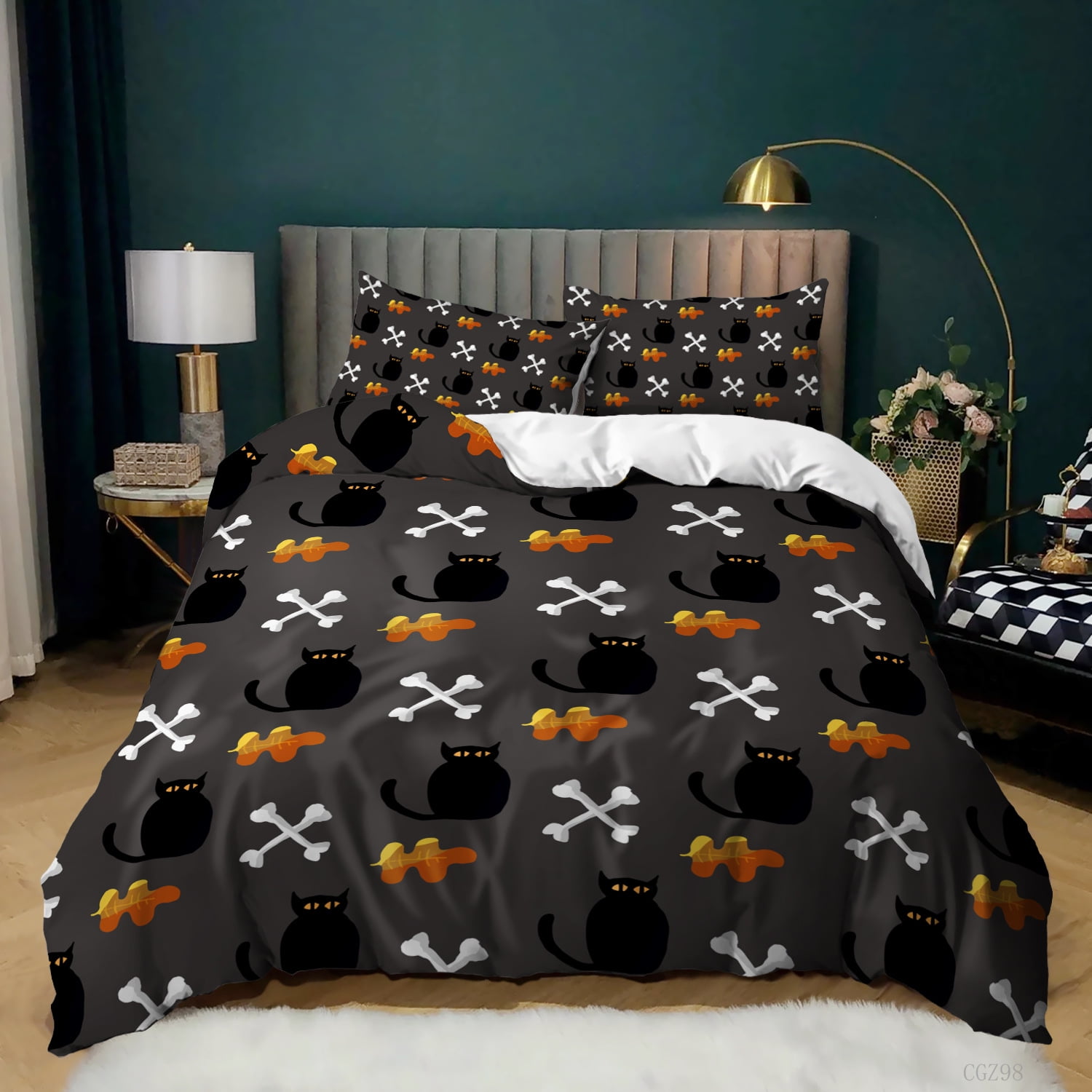 Bedding Cover Luxury Festival Halloween Quilt Cover Set Pumpkin Cartoon ...