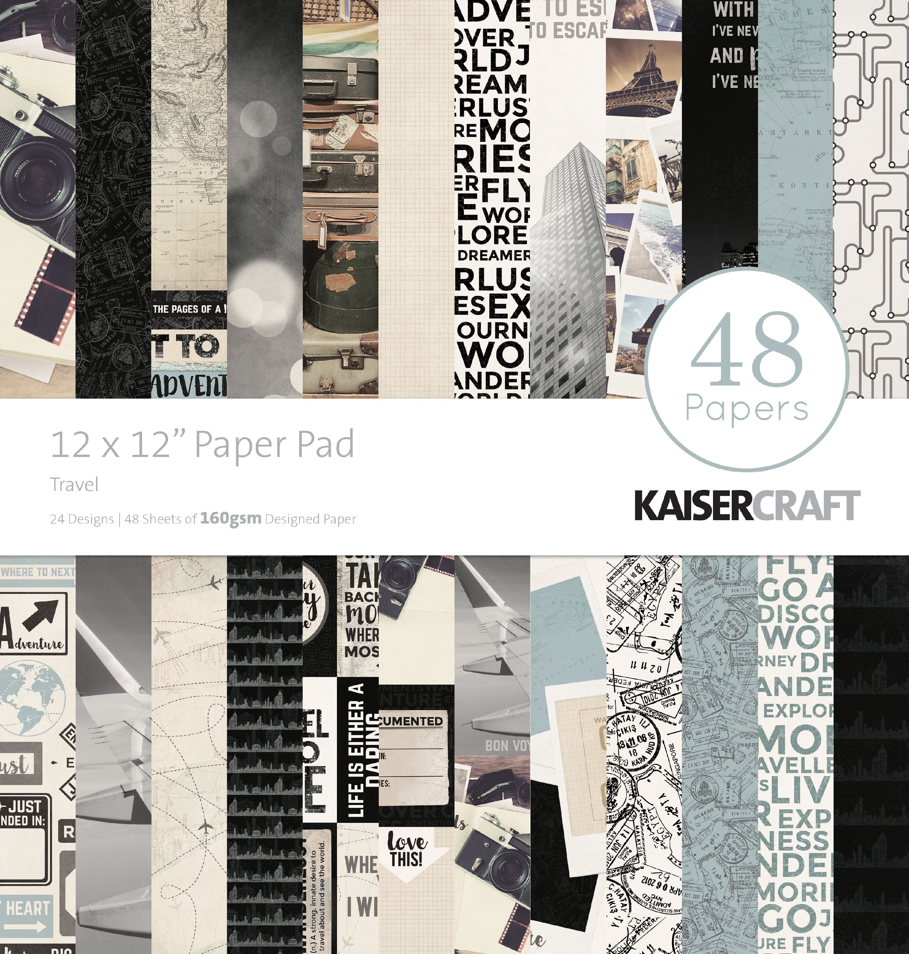 Kaisercraft Paper Pad 12"X12" 48/Pkg-Travel - Walmart.com