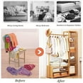 Colourtree 65'' H X 39.4'' W X 11.4'' D Bamboo Clothing Garment Rack ...