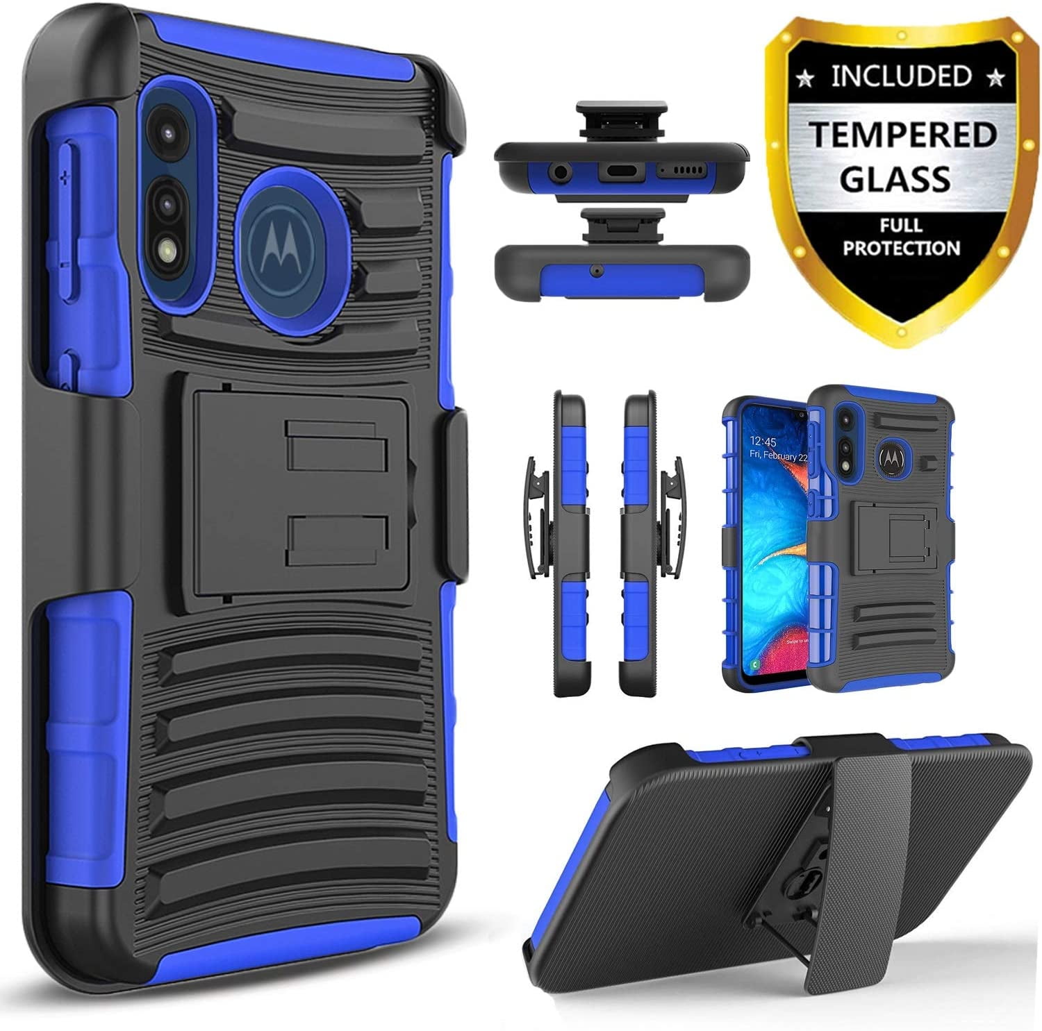 Motorola Moto E 2020 Phone Case, Dual Layers [Combo Holster] And Built ...