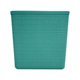 Curver Jute 11" Cube Basket, Resin Plastic Storage Bin, Aqua Slate, 4 ...