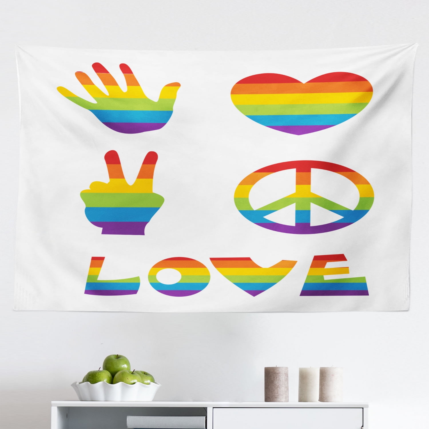 Pride Tapestry, Gay Rights Human Hand Fist Equality and Diversity ...