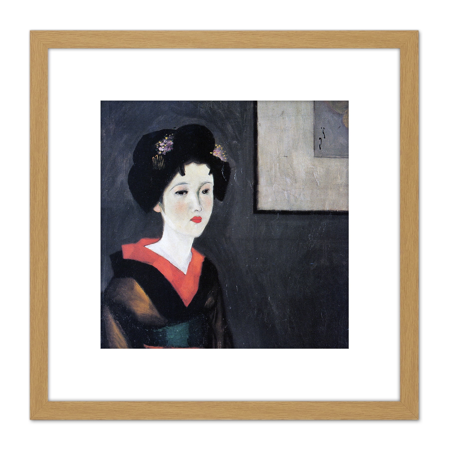 Takehisa Kihachijo Japanese Painting 8X8 Inch Square Wooden Framed Wall ...