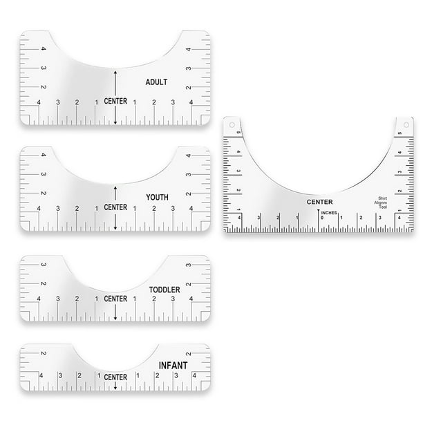 Thinsony 1/2/3/5 5 Pieces T-Shirt Ruler Center Design Pattern Alignment ...
