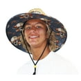 Diver Sun Hat, Men's Straw Hat with Fabric Pattern Print Lifeguard Hat ...
