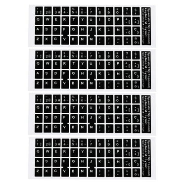 Uxcell French Keyboard Stickers Universal Keyboard Cover Smooth, Black ...