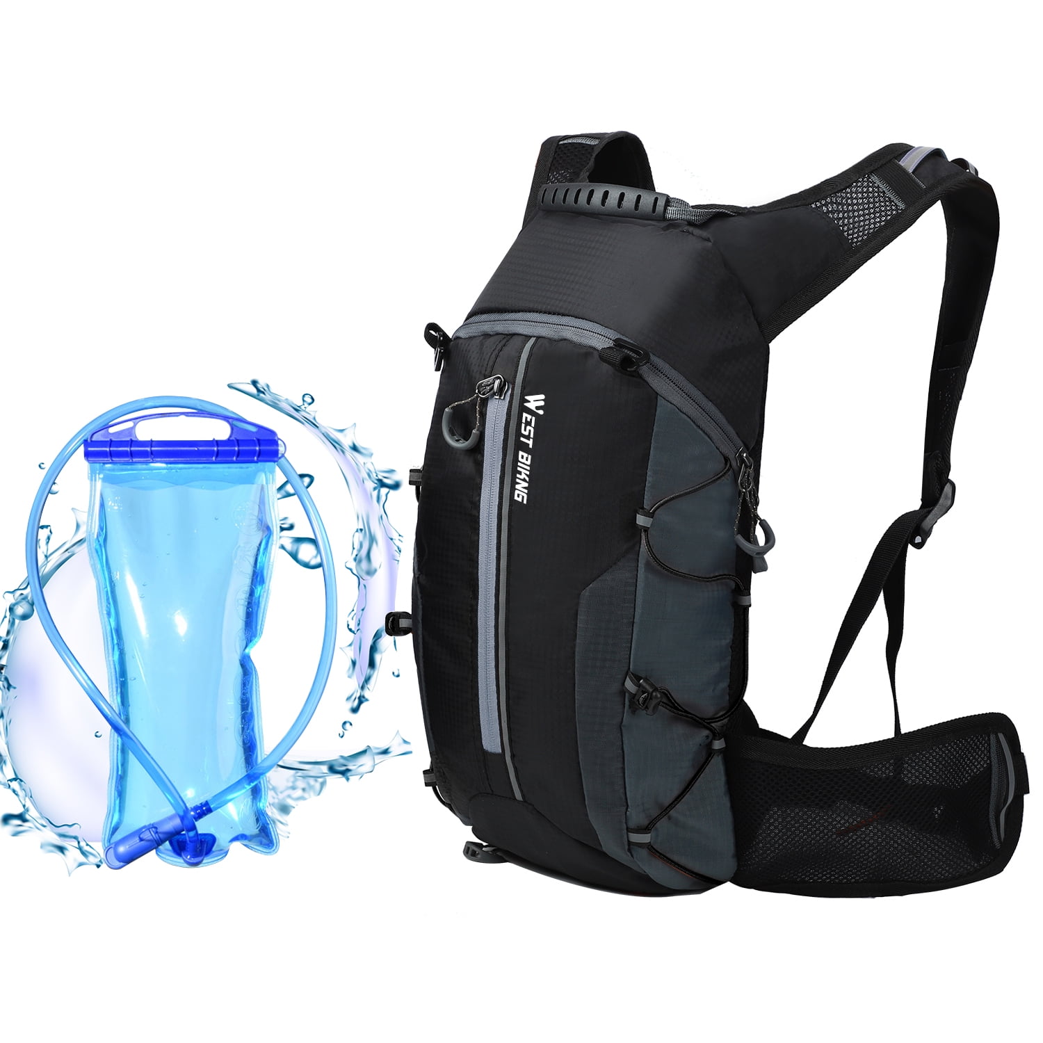 WEST BIKING Hydration Pack with 2L Water Bladder, Cycling Knapsack 10L ...