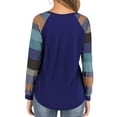 Women Round Neck Long Sleeves Color Block Tunic Shirt - Walmart.com