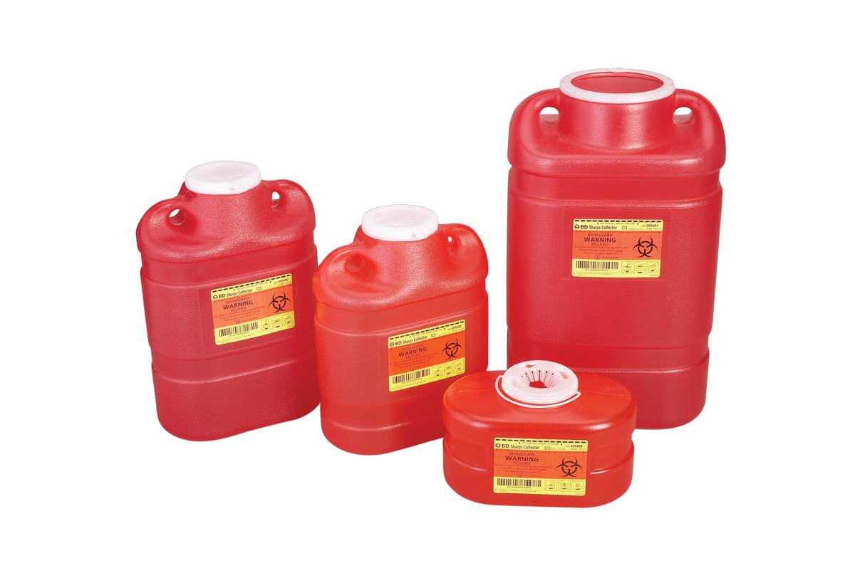 Becton Dickinson Sharps Container - 5 Gal, Red, Scr, Each - Model ...