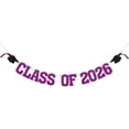 Class of 2026 Graduation Glitter Paper Pennant Banner, Doctor Cap ...