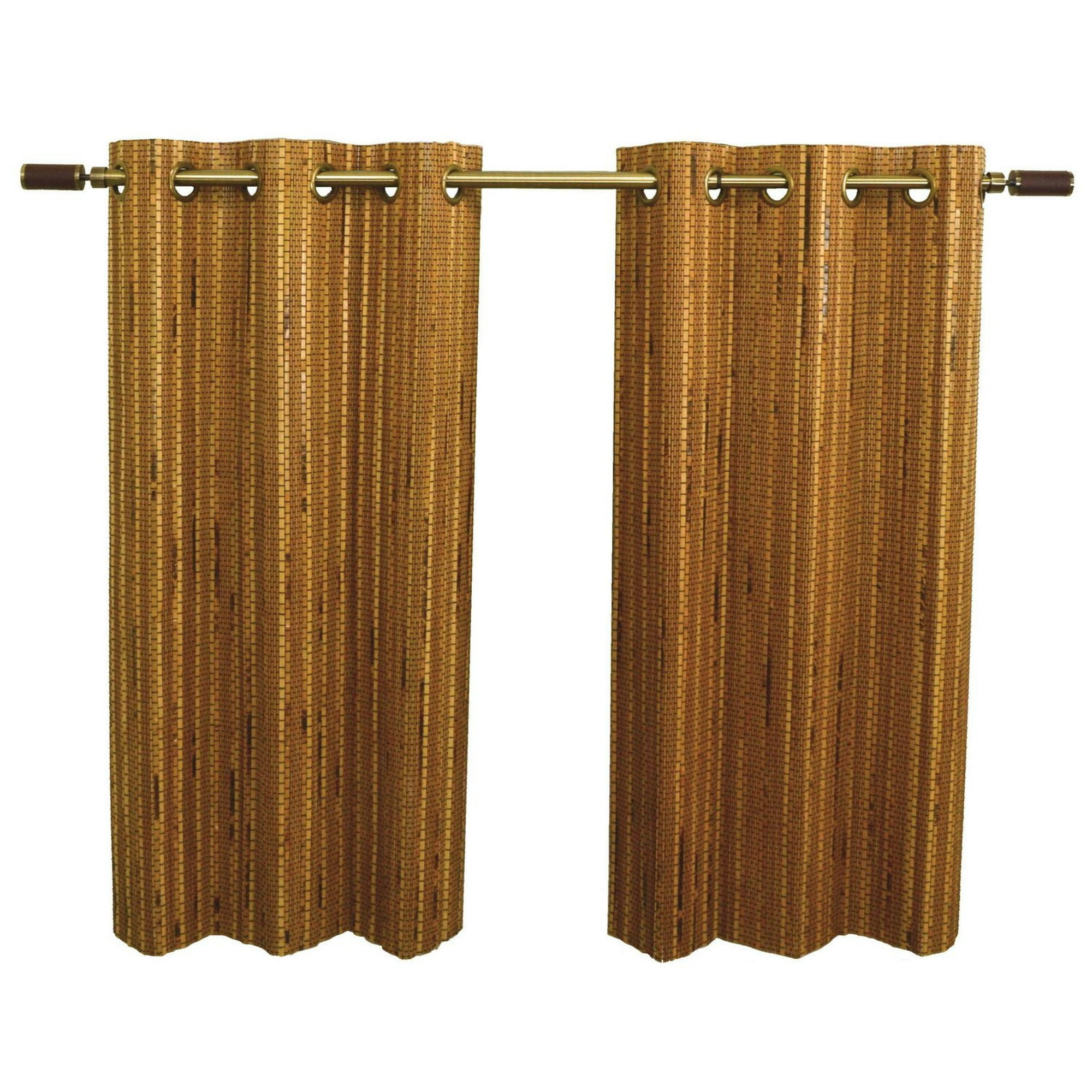 Click here for Versailles Bamboo Wood Grommet Top Curtain Tier Se... prices