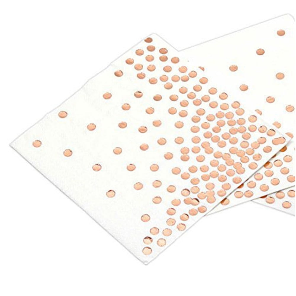 50 Pack Disposable Gold Foil Cocktail Napkins Birthday Wedding Baby ...