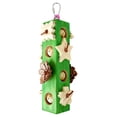 Bird Toys for Parrot,Hanging Colorful Wood Blocks Pine Cones Parakeet ...