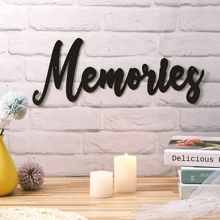 Metal Word Sign Memories Word Sign Rustic Black Cutout Memories Wall ...