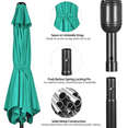 Renwick 7.5ft Patio Market Umbrella with 6 Ribs Push-button Canopy Tilt ...