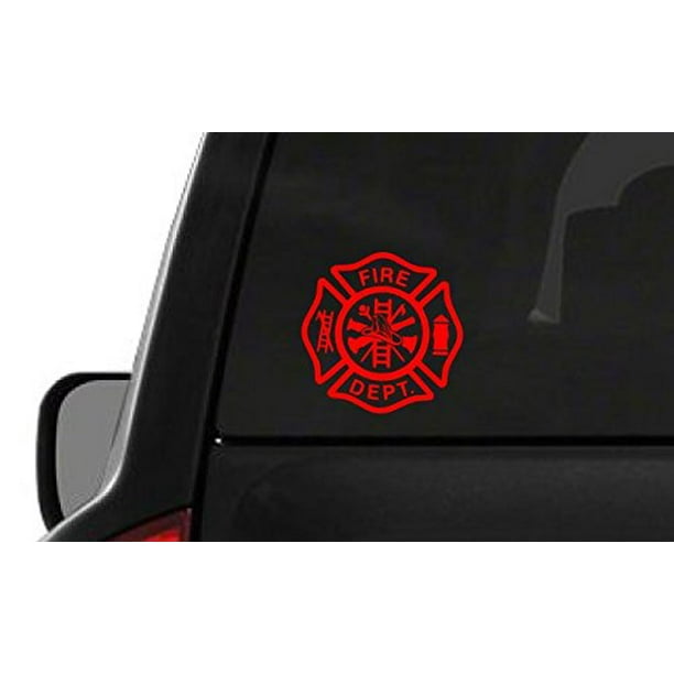 Red 4" Fire Deparment Logo (T18) Firefighter Vinyl Decal Sticker Car ...
