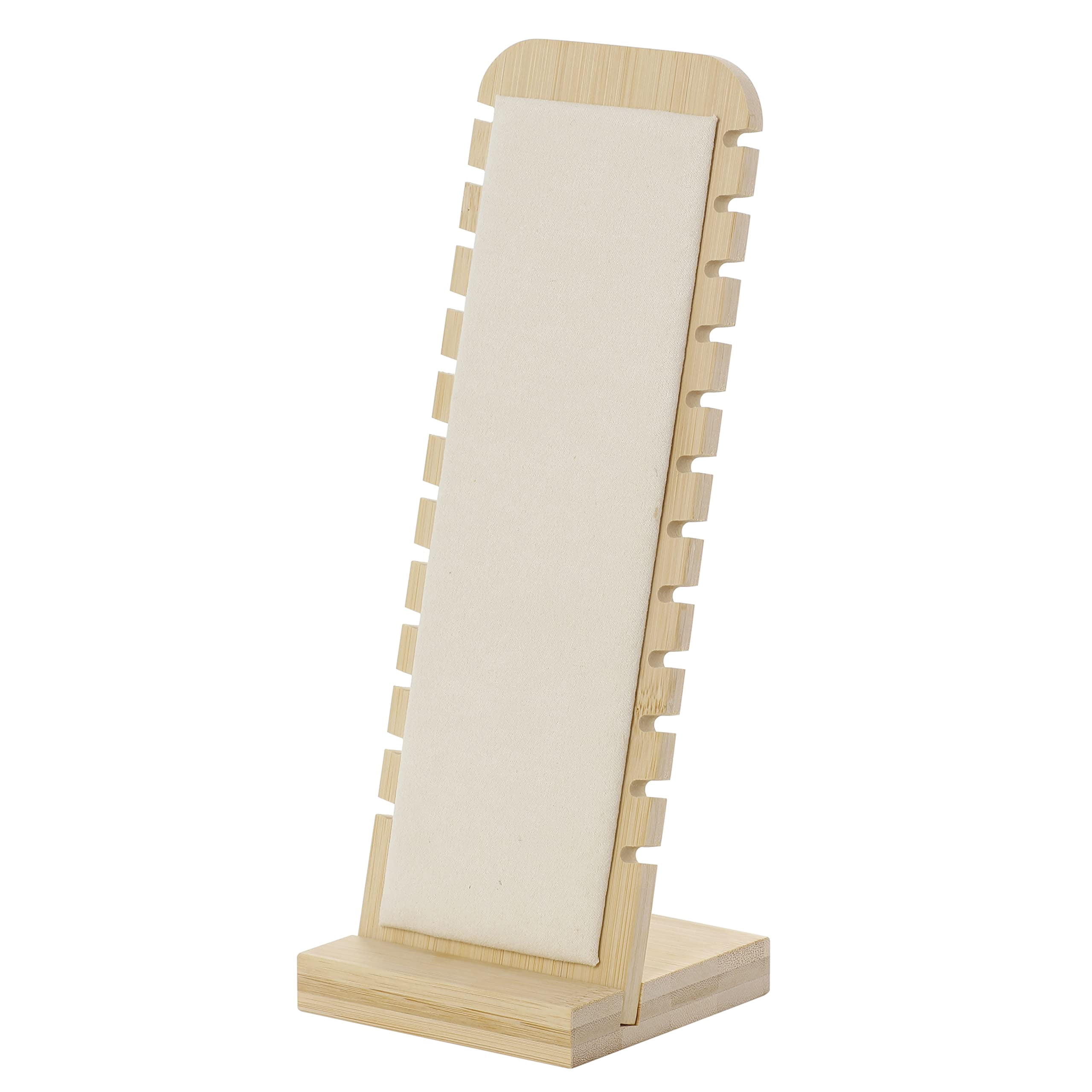 Bocar Bamboo Jewelry Display Stand Showcase for Pendant Necklace, Beige ...