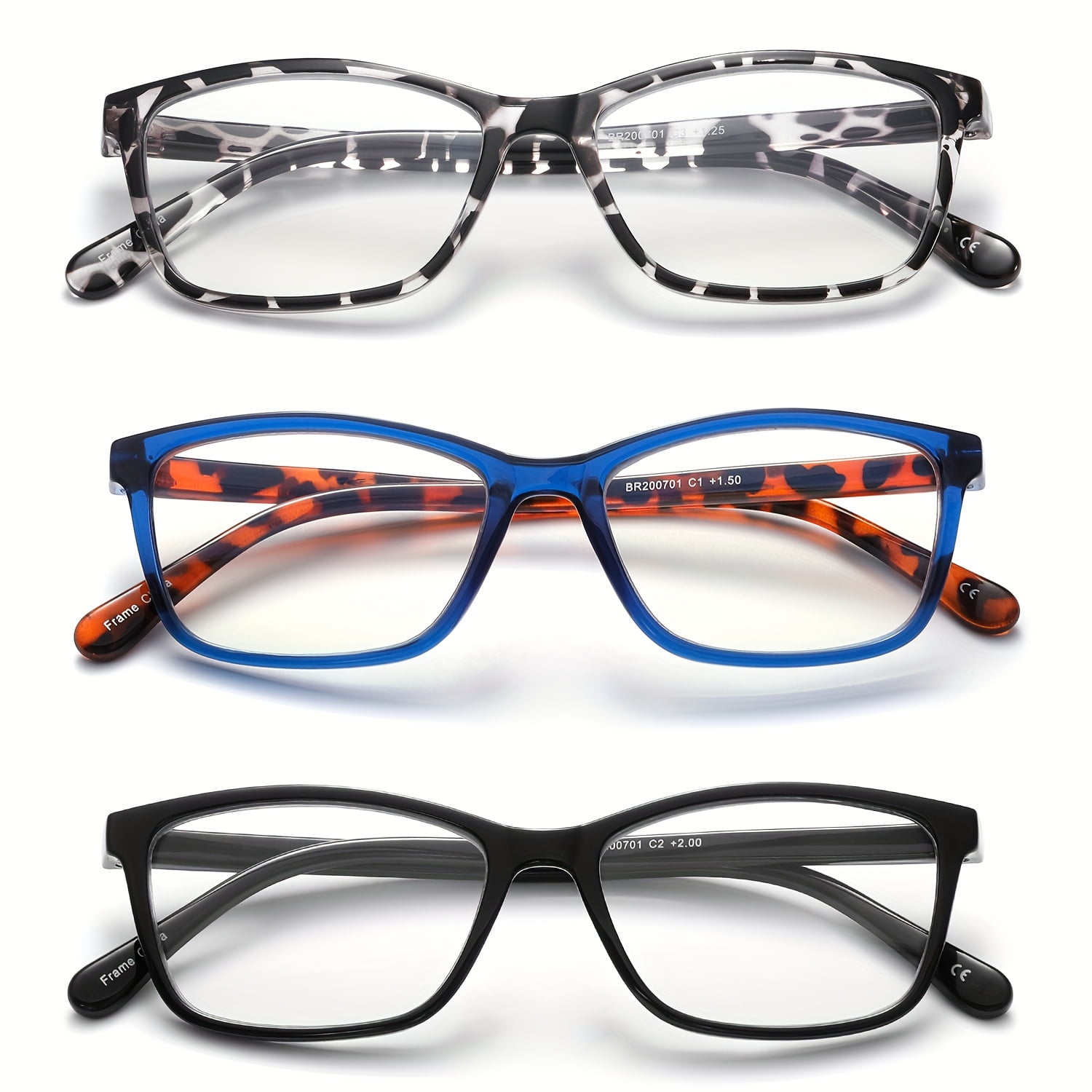 YOPTOP 3Pack Reading Glasses Classic Lightweight Readers For Men And ...