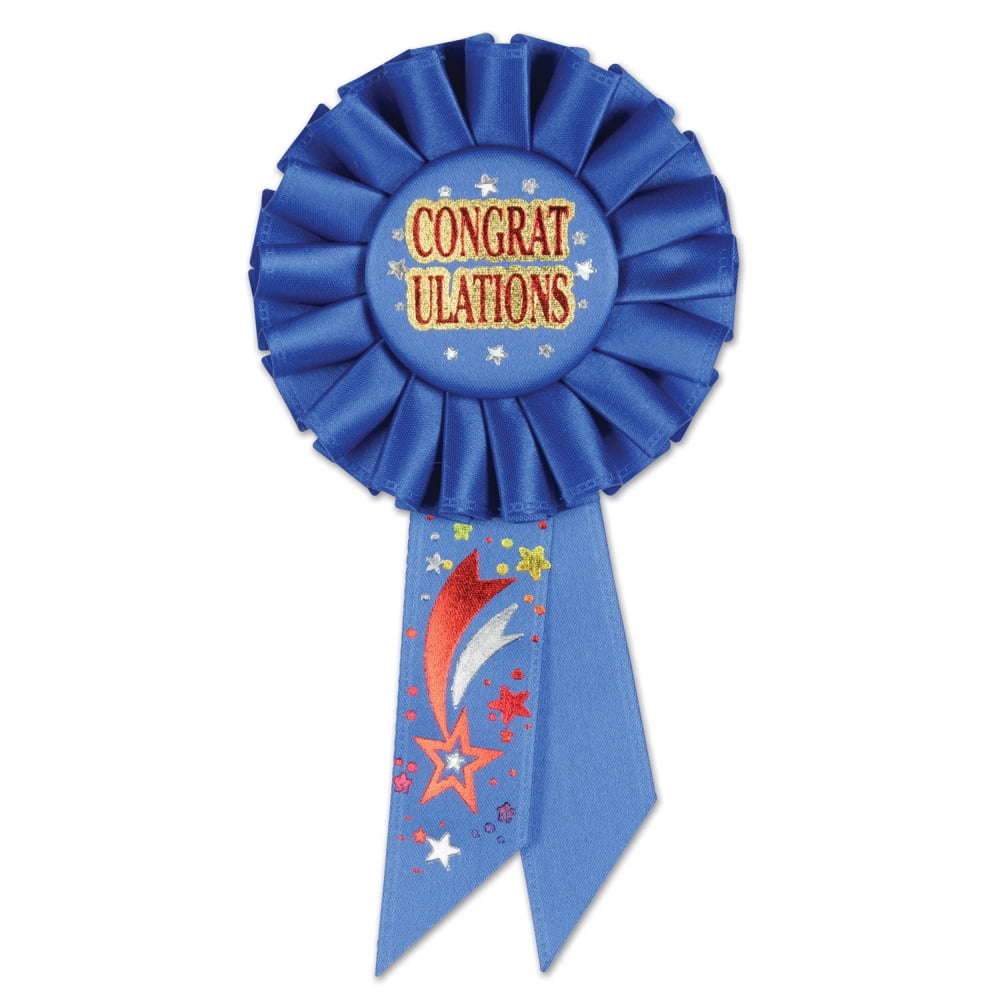 Pack of 6 Royal Blue and Red "Congratulations" Celebration Party ...