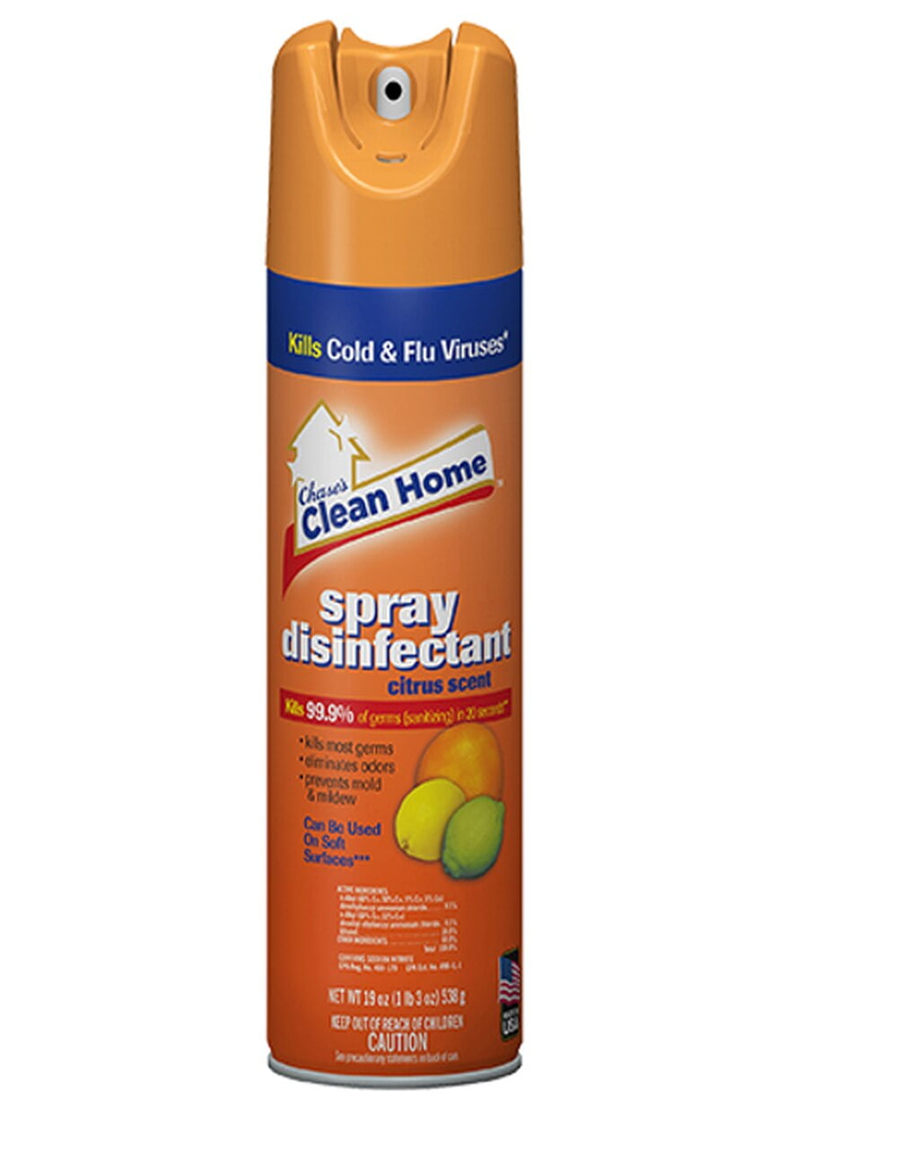 Clean Home Spray Disinfectant, Citrus Scent, 19 oz Aerosol, Case of 12 ...