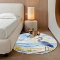 Coastal Birds Large Round Rug 8 FT, Non Slip Living Room Area Carpet ...