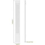 12"W x 72"H x 2"P Raised Panel PVC Pilaster w/Decorative Capital & Base ...
