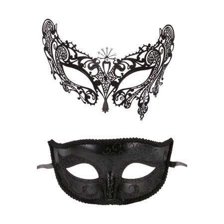 Becaristey 2pcs ABS Exquisite Craft Eye Mask For Masquerade Balls And ...