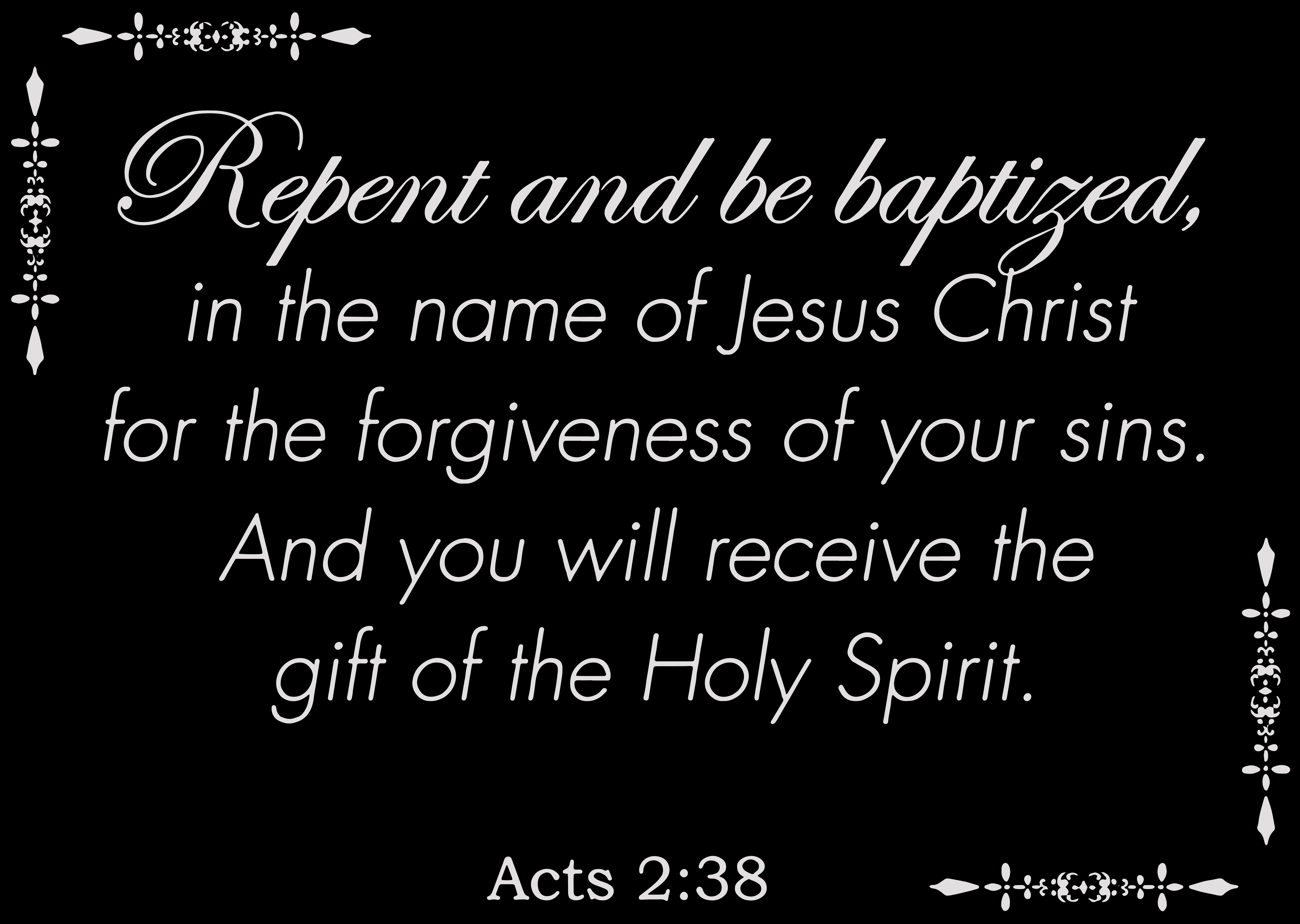 Acts 2:38 - Repent and be baptized, in the nameâ ¦ Vinyl Decal Sticker ...