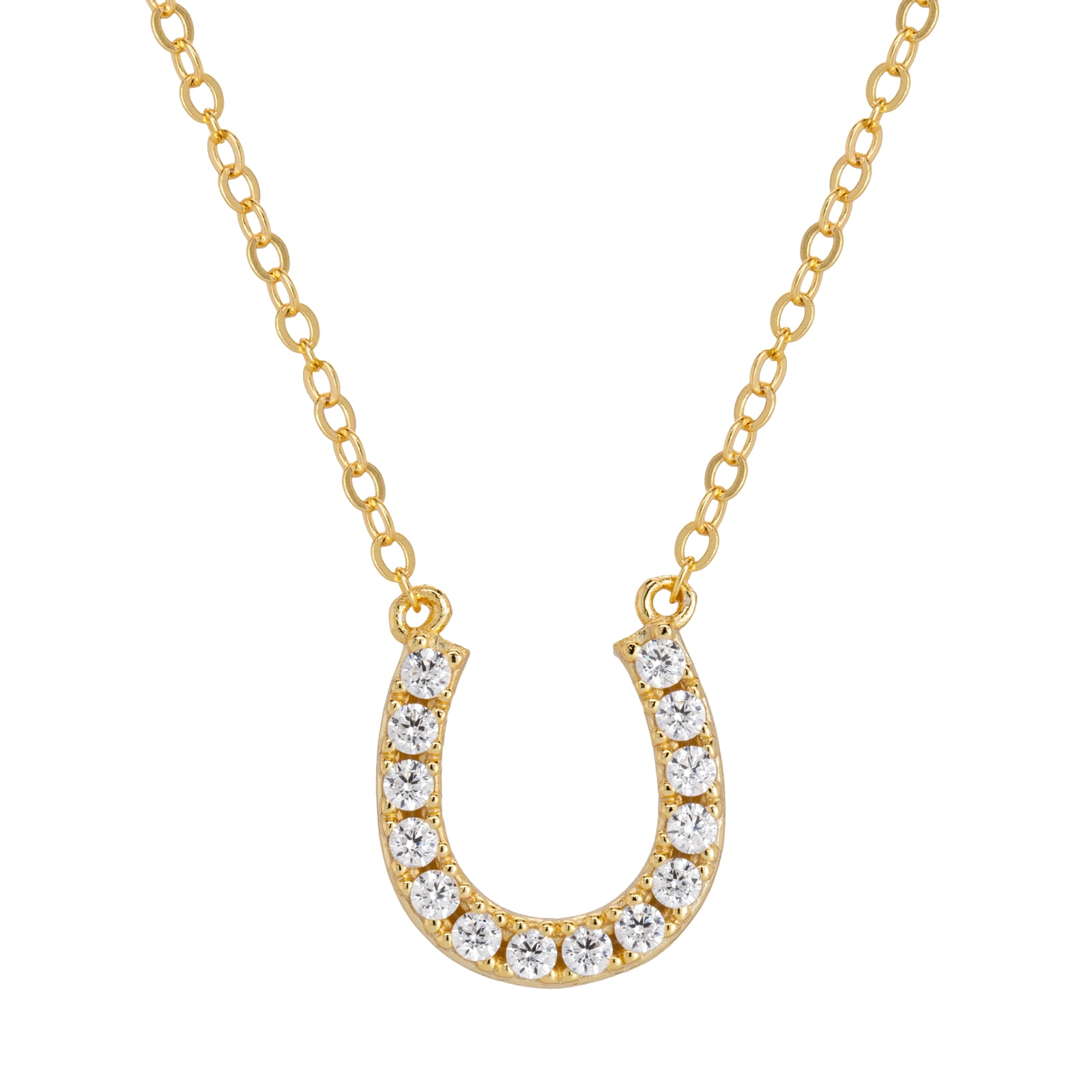 Click here for Mercie Sterling Silver Cz Horseshoe Pendant Neckla... prices