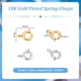 50Pcs 2 Colors Brass Spring Ring Clasps Ring Real Gold Plated Real ...