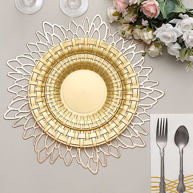 BalsaCircle 10 Pieces 7" Disposable Plastic Round Plates Basketweave ...
