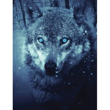 Winter Midnight Wolf Composition Notebook, Graph Paper: 4x4 Quad Rule ...