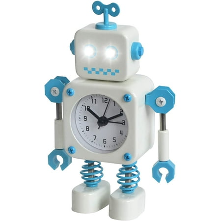 Robot Alarm Clock, Stainless Metal Silent Alarm Clock With Flashing ...