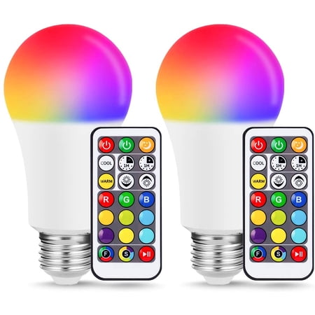 JandCase A19 E26 Color Changing D Bulb, 10W RGB+Warm+Daylight White ...