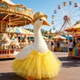 23-Inch Large White Goosey Holiday Decoration Set with Green Hat and ...
