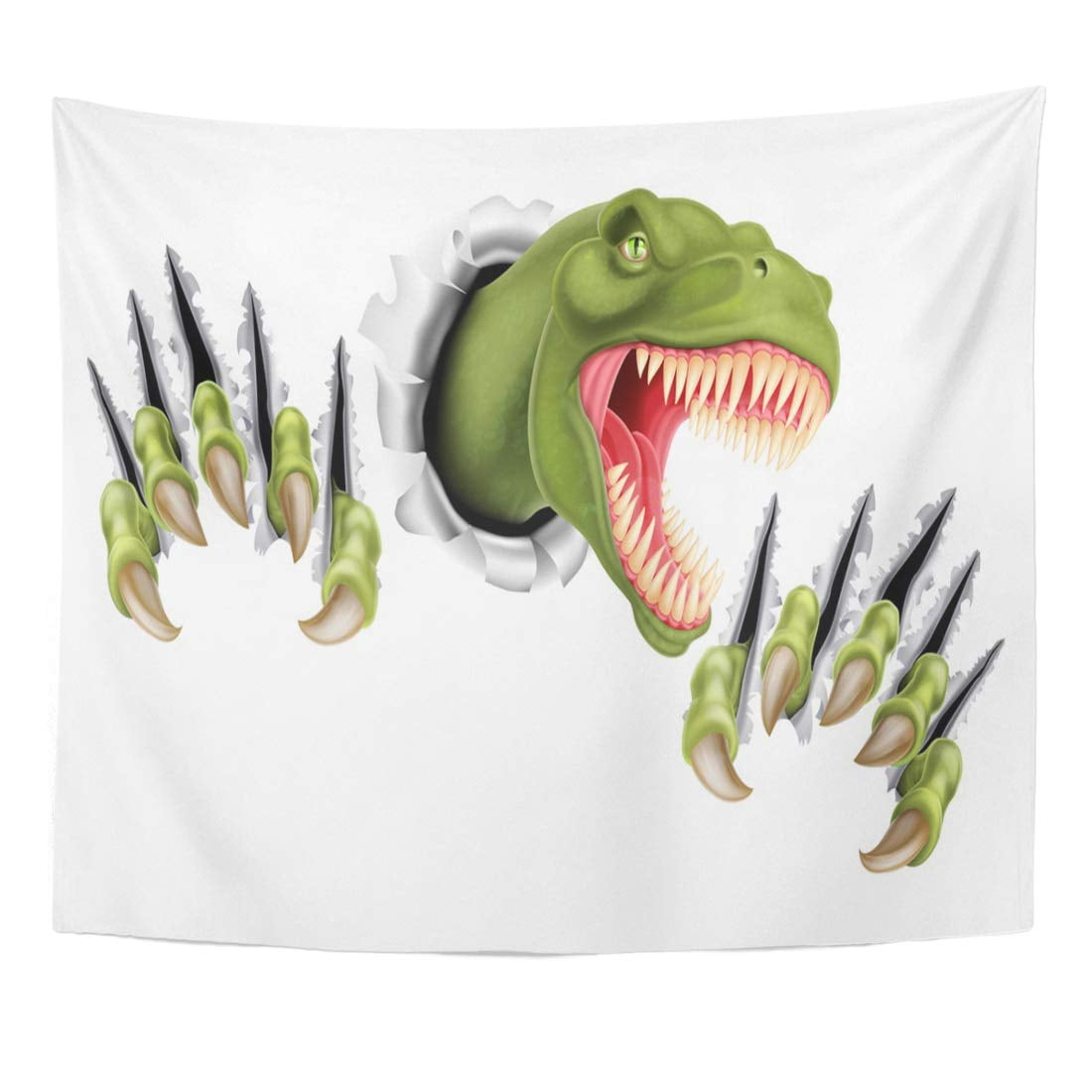 ZEALGNED White Wall Tyrannosaurus Rex Dinosaur Scratching Ripping and ...