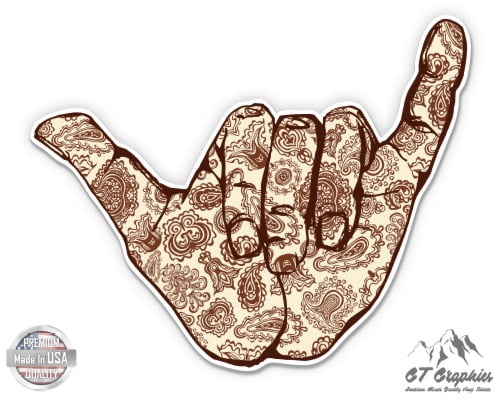Shaka Hand - 8" Vinyl Sticker - For Car Laptop I-Pad - Waterproof Decal ...
