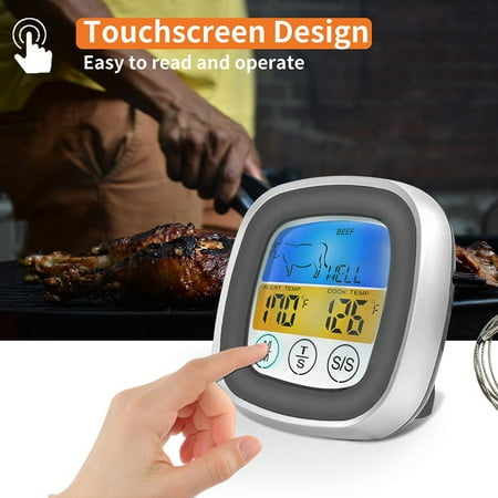 Food Thermometer Touchscreen Thermometer with Timer Alert Instant Red ...