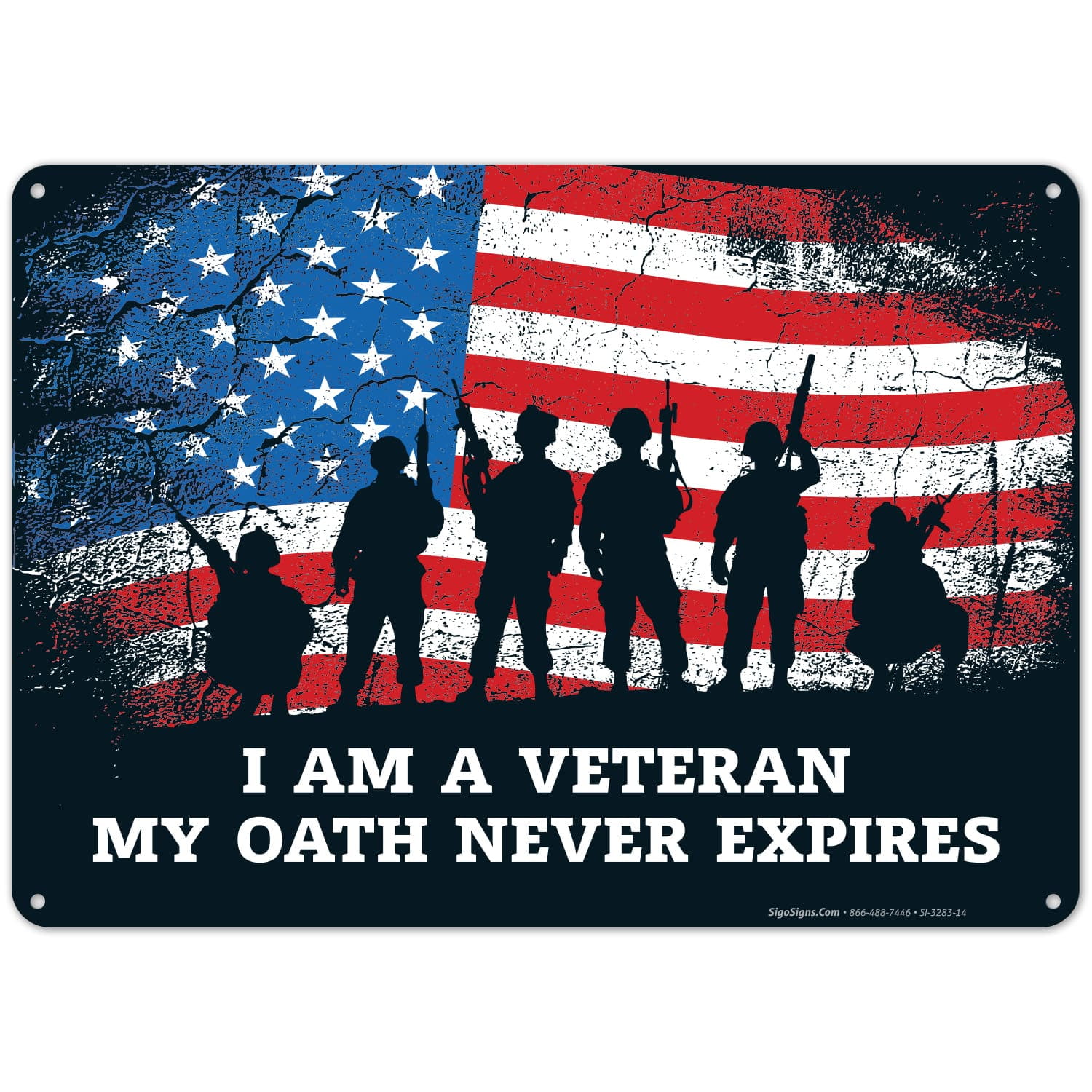 American Flag Veteran Oath Sign, Wall Decor Bar Man Cave Sign, 10x14 ...