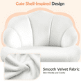 Yaheetech Modern Velvet Desk Chair with Tufted Shell-Shaped Back, White ...