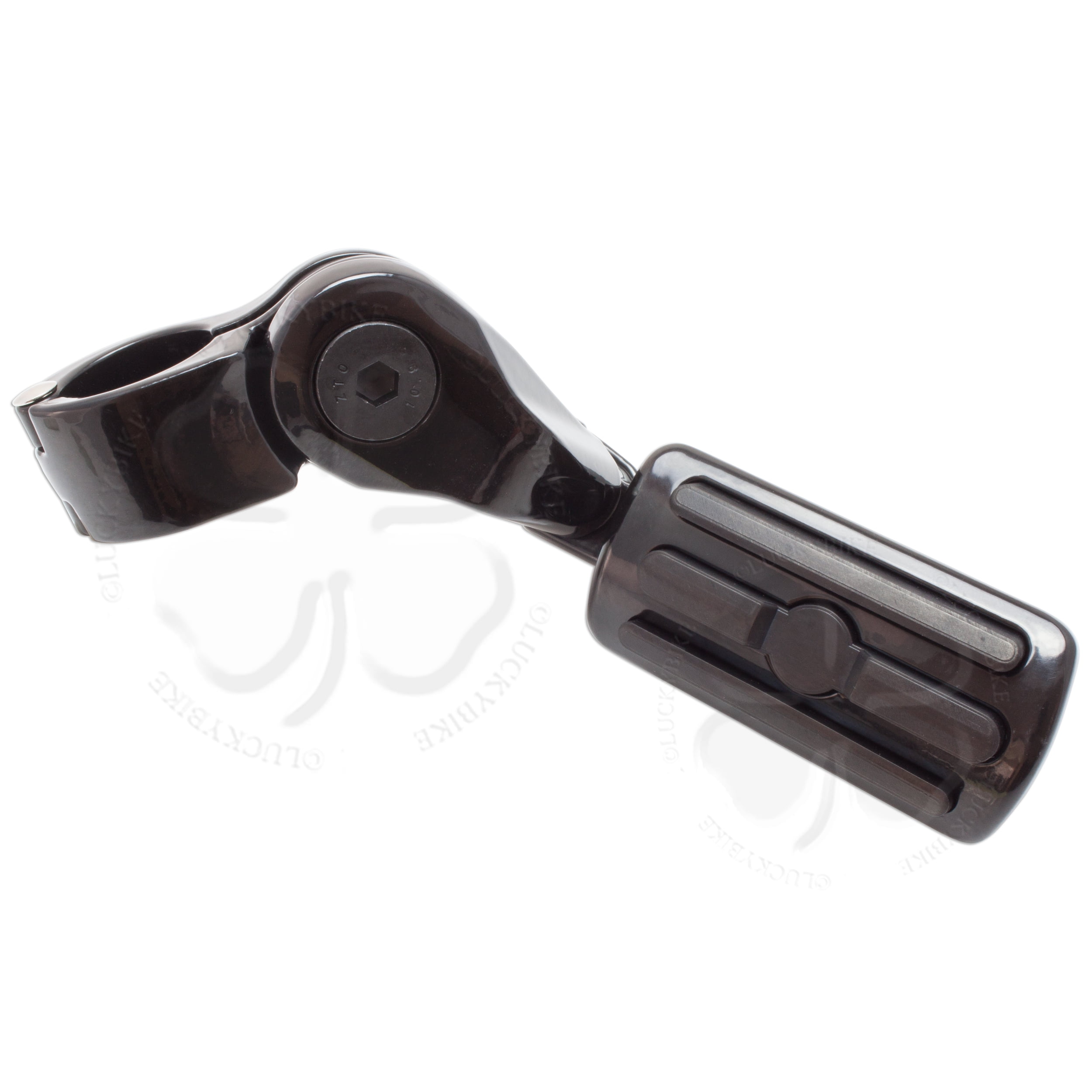 Black Universal Adjustable Highway Pegs Short Angled 1.25" Crash Bar ...