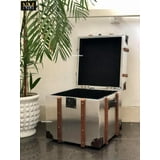 NauticalMart Aluminum Trunk Coffee Table Bedside Night Stand Aviator ...